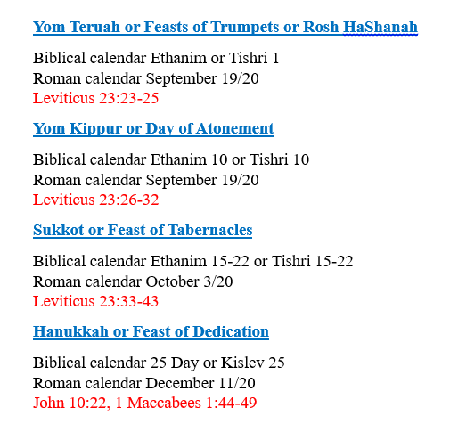 Biblical Calendar – King over Us
